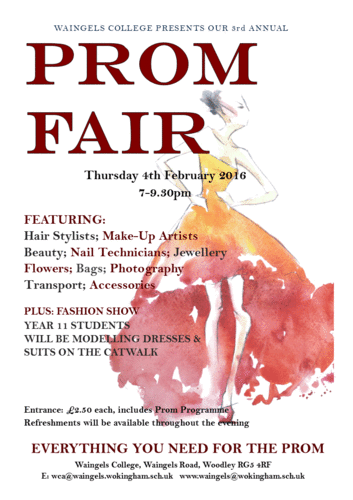Prom Fair, Waingels College - Ref #9001 | Stall & Craft Collective