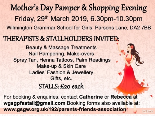 WGSG Mothers Day Pamper & Shopping Evening, The Parents & Friends ...